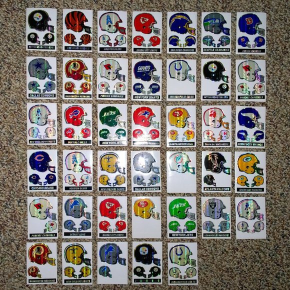 Other | Forty 4 Vintage 80s 90s Nfl Team Helmet Sticker Sets | Poshmark
